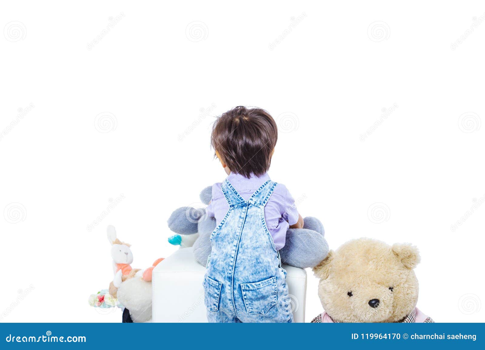 Backside Children Playing with the Doll. Stock Photo - Image of ...