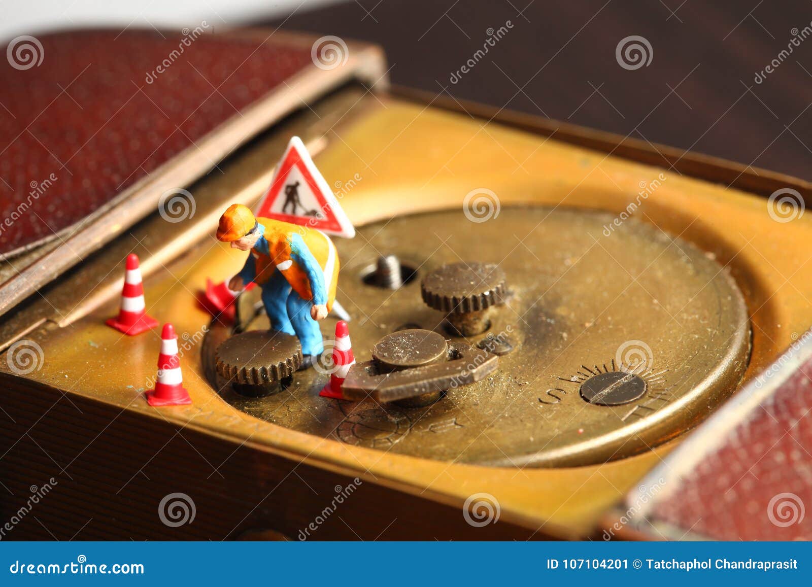 Backside of clock. stock image. Image of knob, background - 107104201