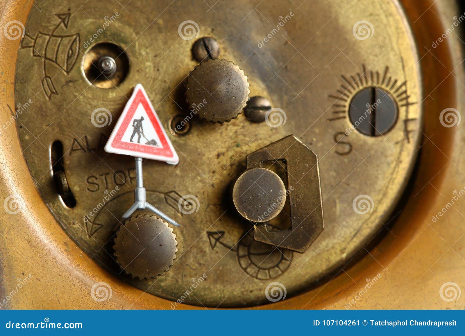 Backside of clock. stock image. Image of background - 107104261