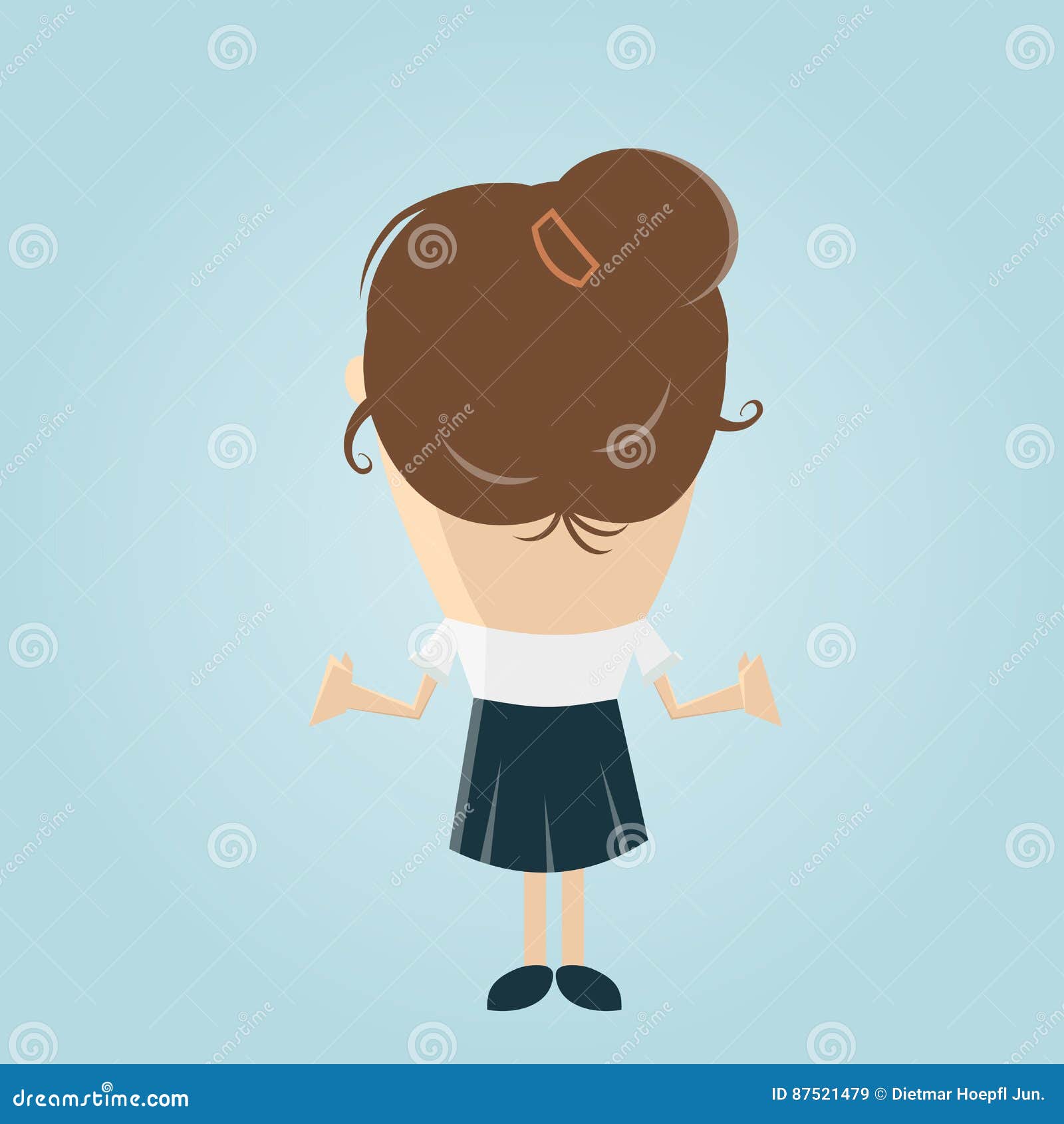 Backside of comic woman stock vector. Illustration of back - 87521479