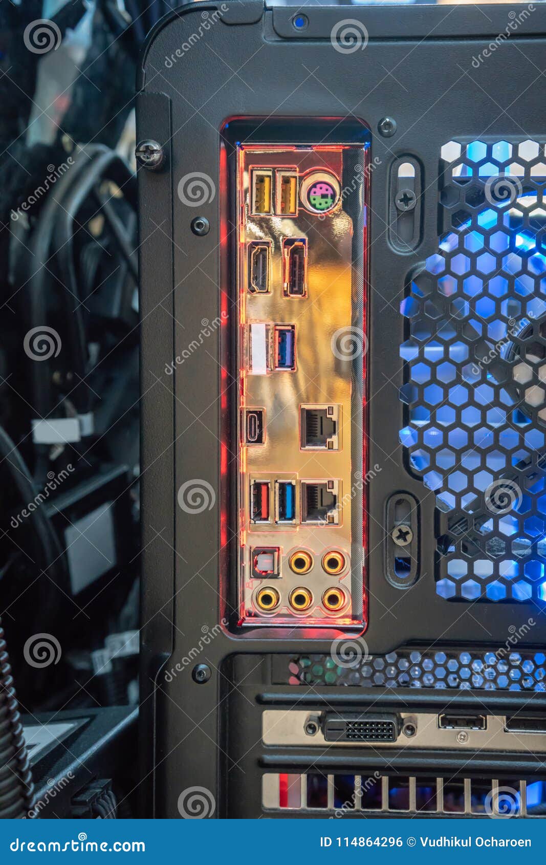 Backside Connectors of a Computer Mainboard Stock Photo - Image of dock ...