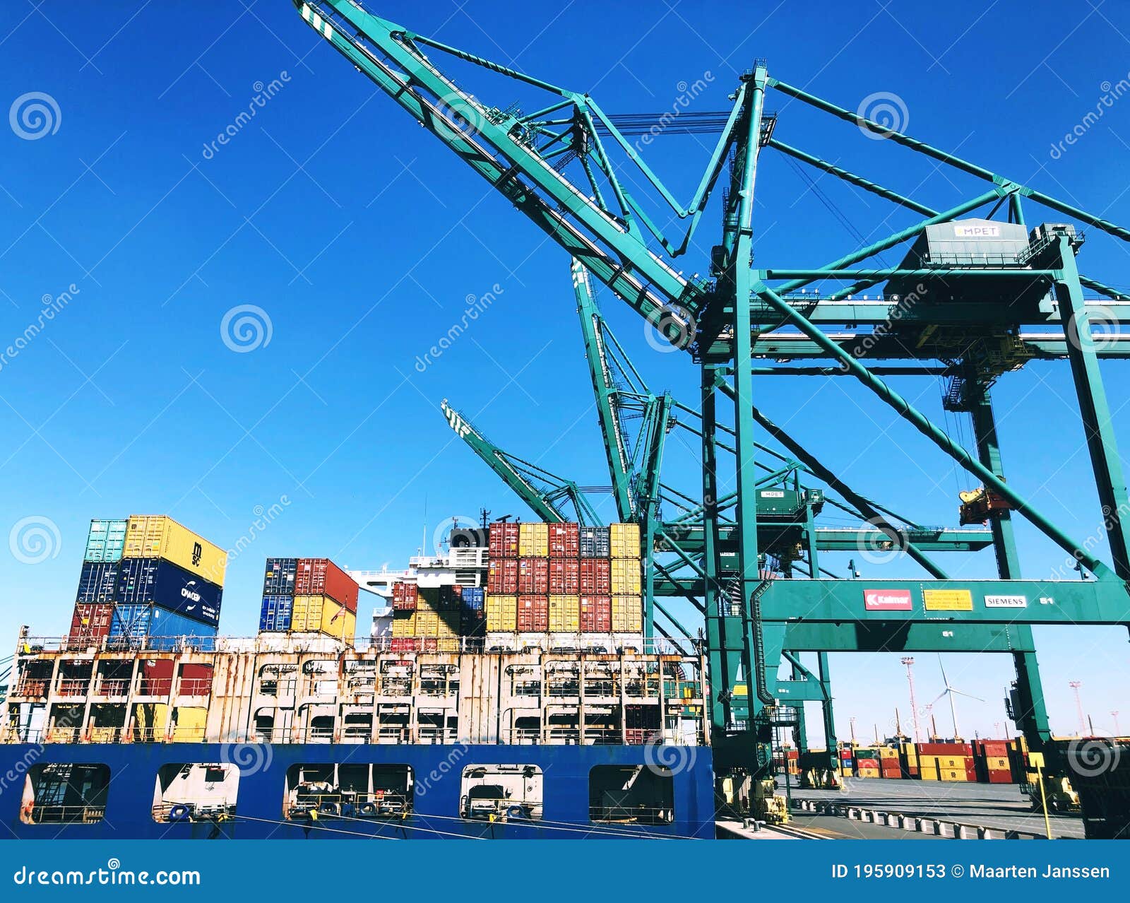 Backside container ship editorial stock photo. Image of backside ...