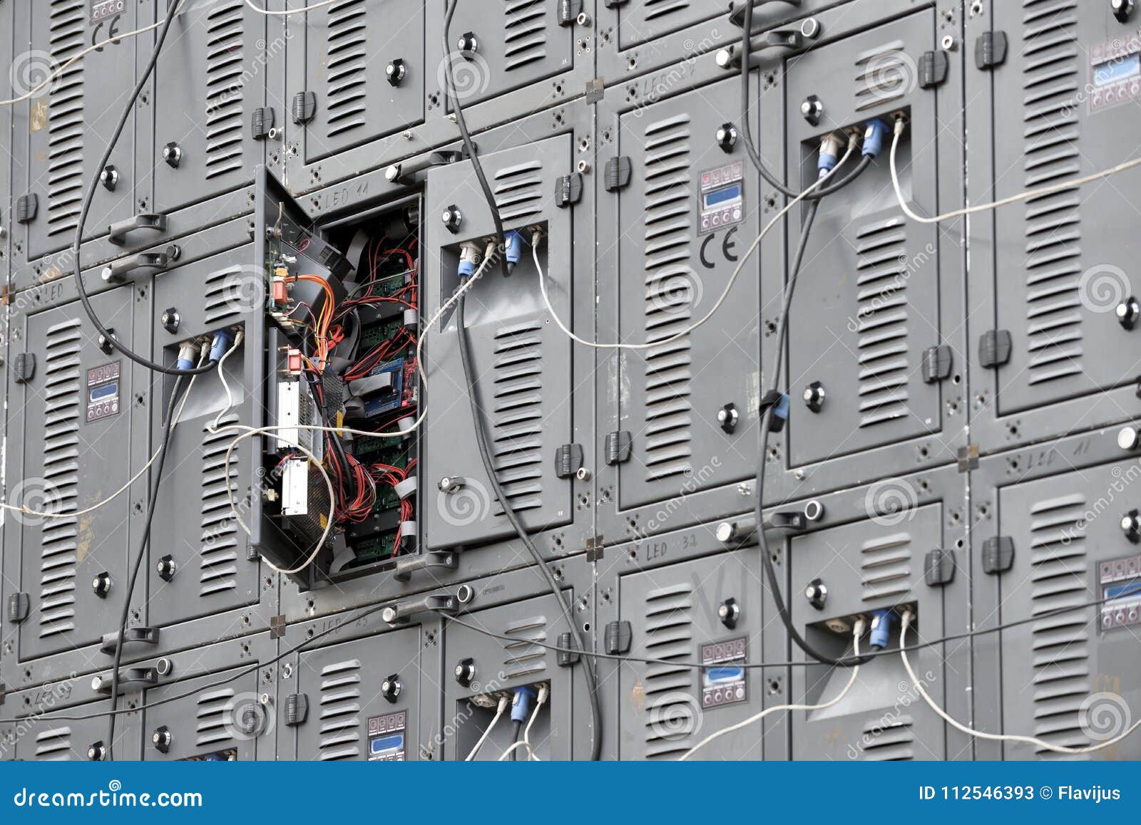 Backside of Digital LED Panels Stock Image - Image of large, digital ...