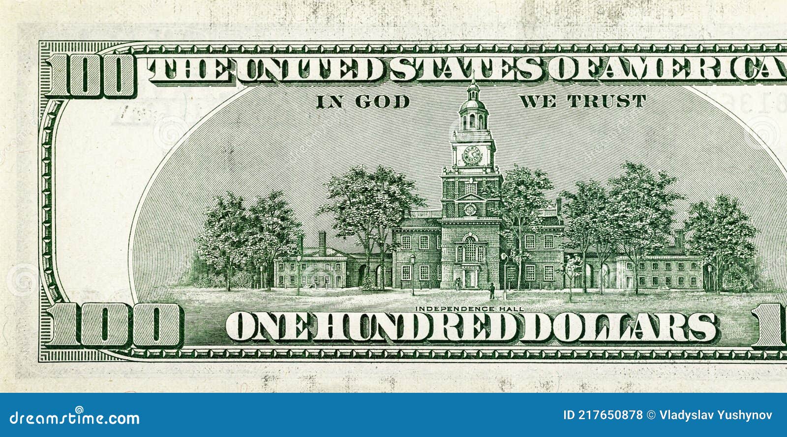 Backside of 100 Dollar Bill, the Largest Denomination Stock Photo ...