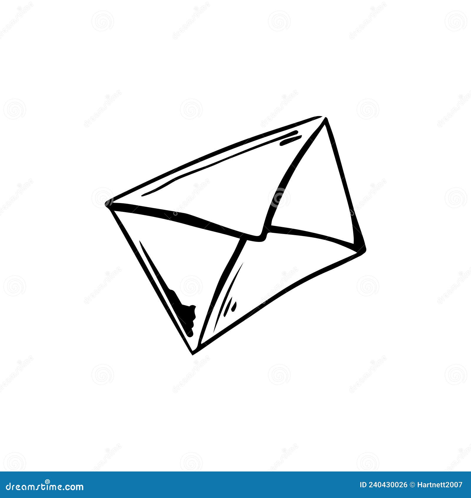 Backside of Envelope Sketch. Love Letter, Romantic Message. Email is a ...