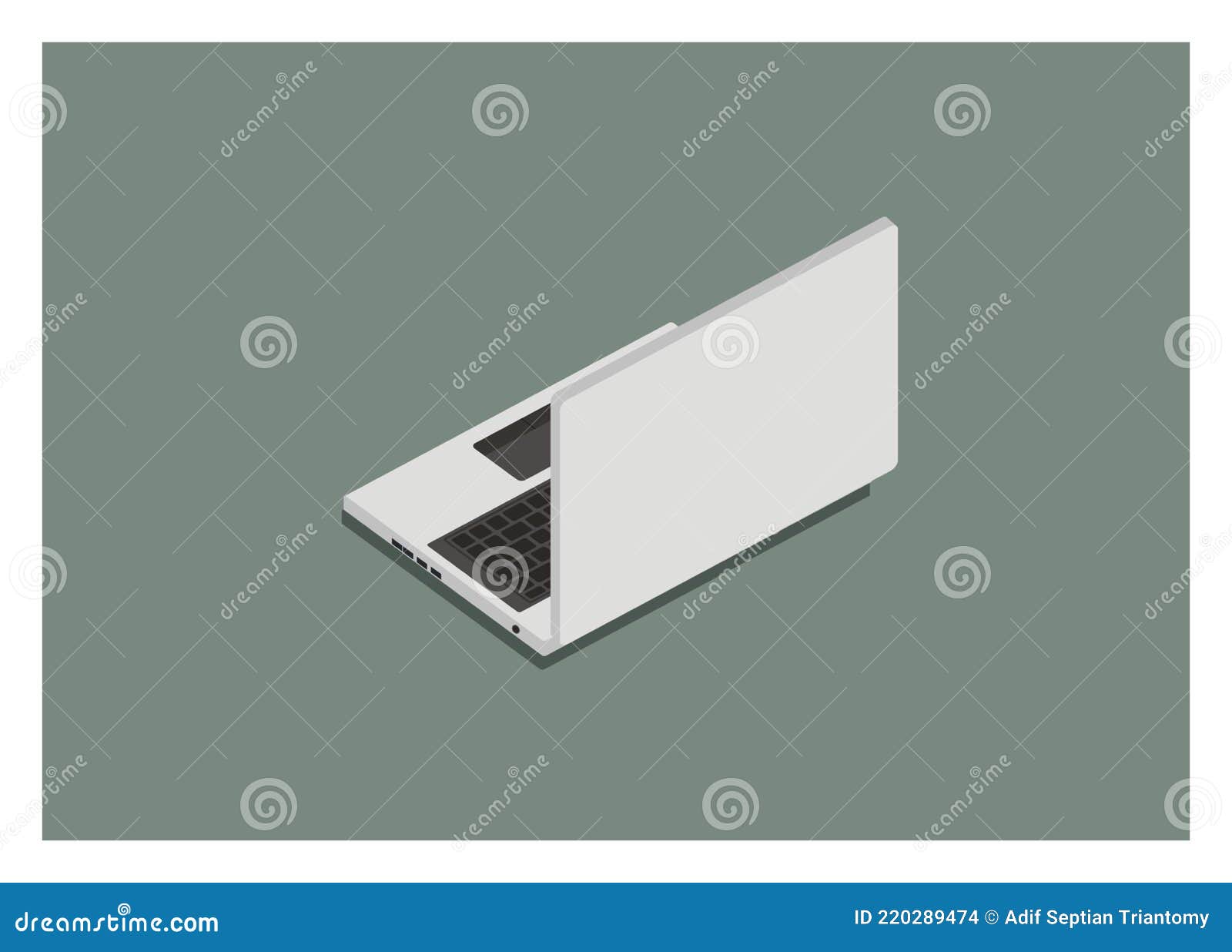 Backside of a Laptop in Isometric View. Simple Flat Illustration. Stock ...