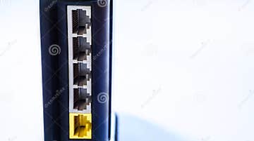 Backside of Modem Router Isolated Stock Image - Image of networking ...