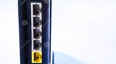 Backside of Modem Router Isolated Stock Image - Image of networking ...