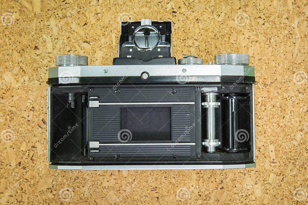 Backside of old camera stock image. Image of board, yellow - 41076803