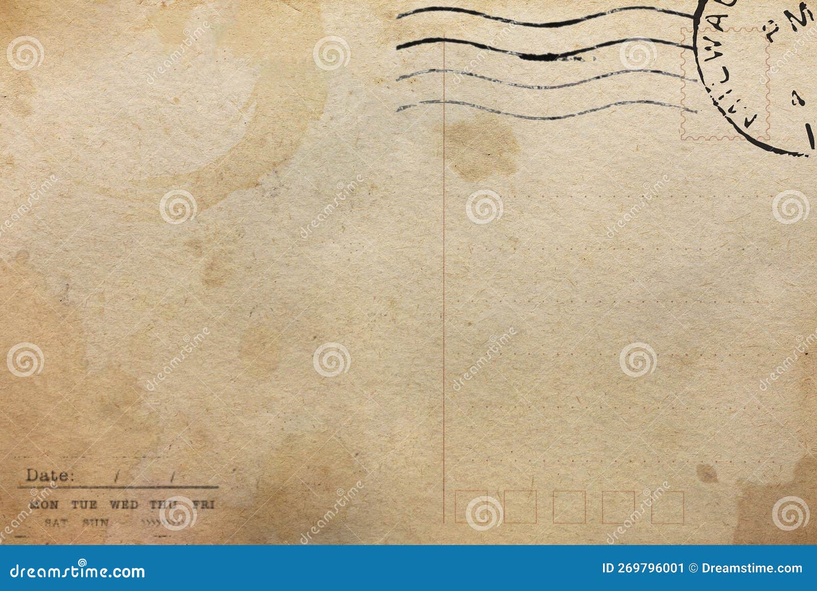 Backside of old postcard stock image. Image of beige - 269796001