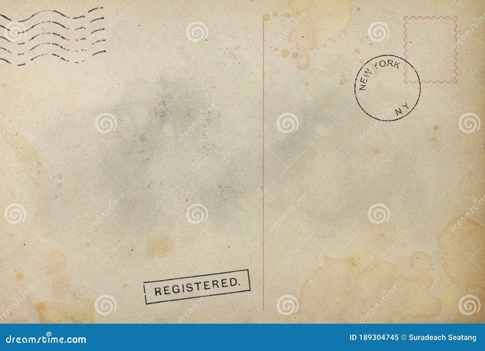 Backside of Old Postcard Dirty Stain Stock Image - Image of mail ...
