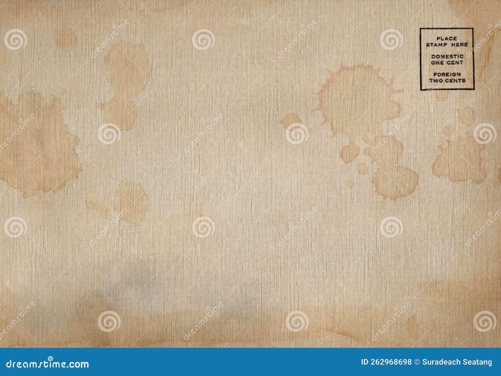 Backside of Old Postcard with Stain Stock Illustration - Illustration ...