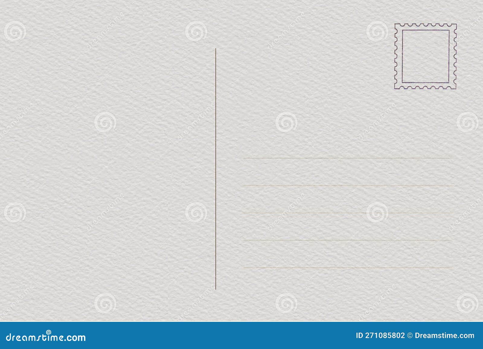 Backside of old postcard stock photo. Image of blank - 271085802