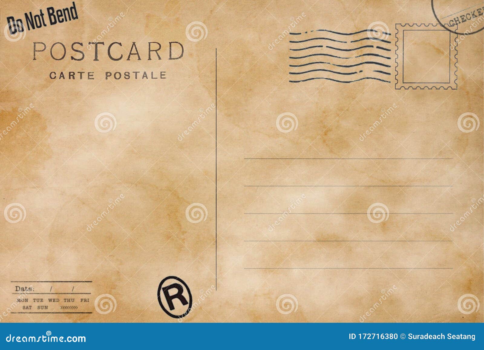 Backside of old postcard stock illustration. Illustration of blank ...