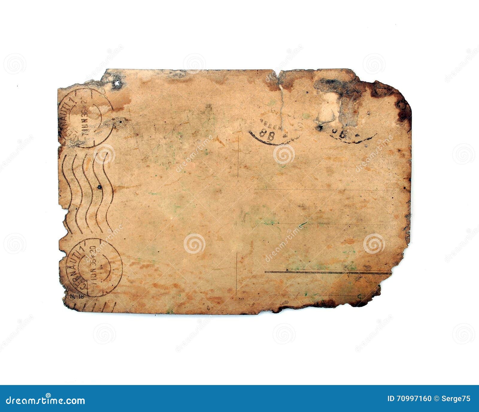 Backside of old postcard stock photo. Image of correspondence - 70997160