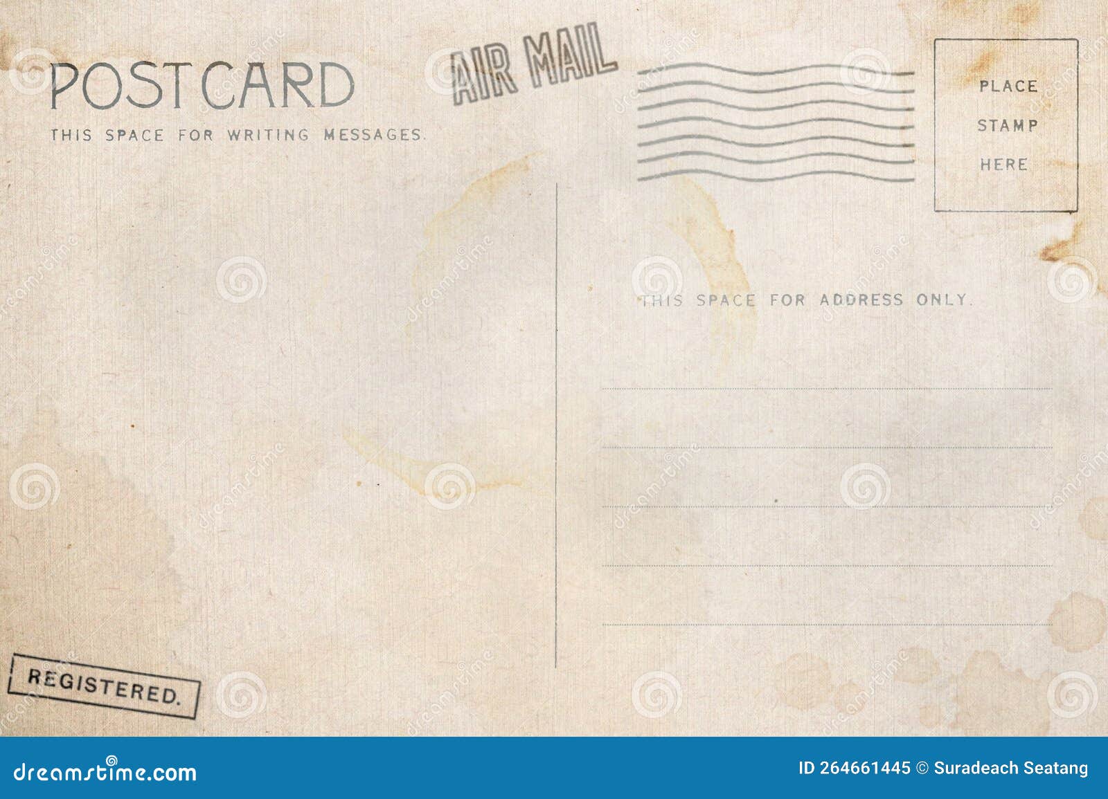 Backside of Old Postcard with Stain Stock Image - Image of post, fungus ...