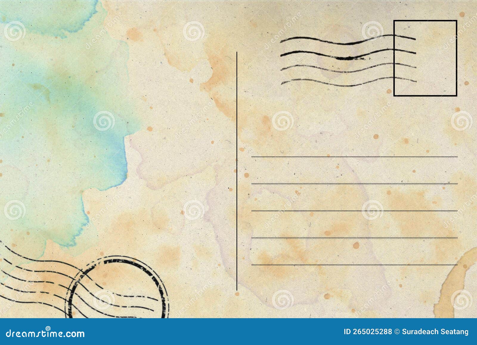 Backside of Old Postcard with Stain Stock Photo - Image of card, beige ...