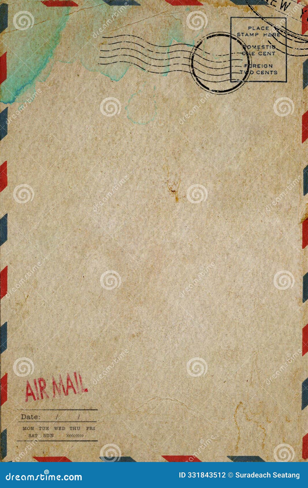 Backside of Old Postcard with Stain Stock Photo - Image of mail, grunge ...