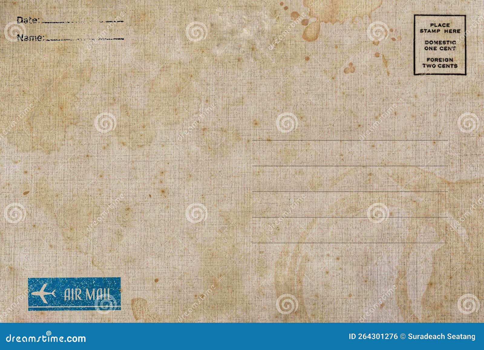 Backside of Old Postcard with Stains Editorial Photo - Image of grungy ...