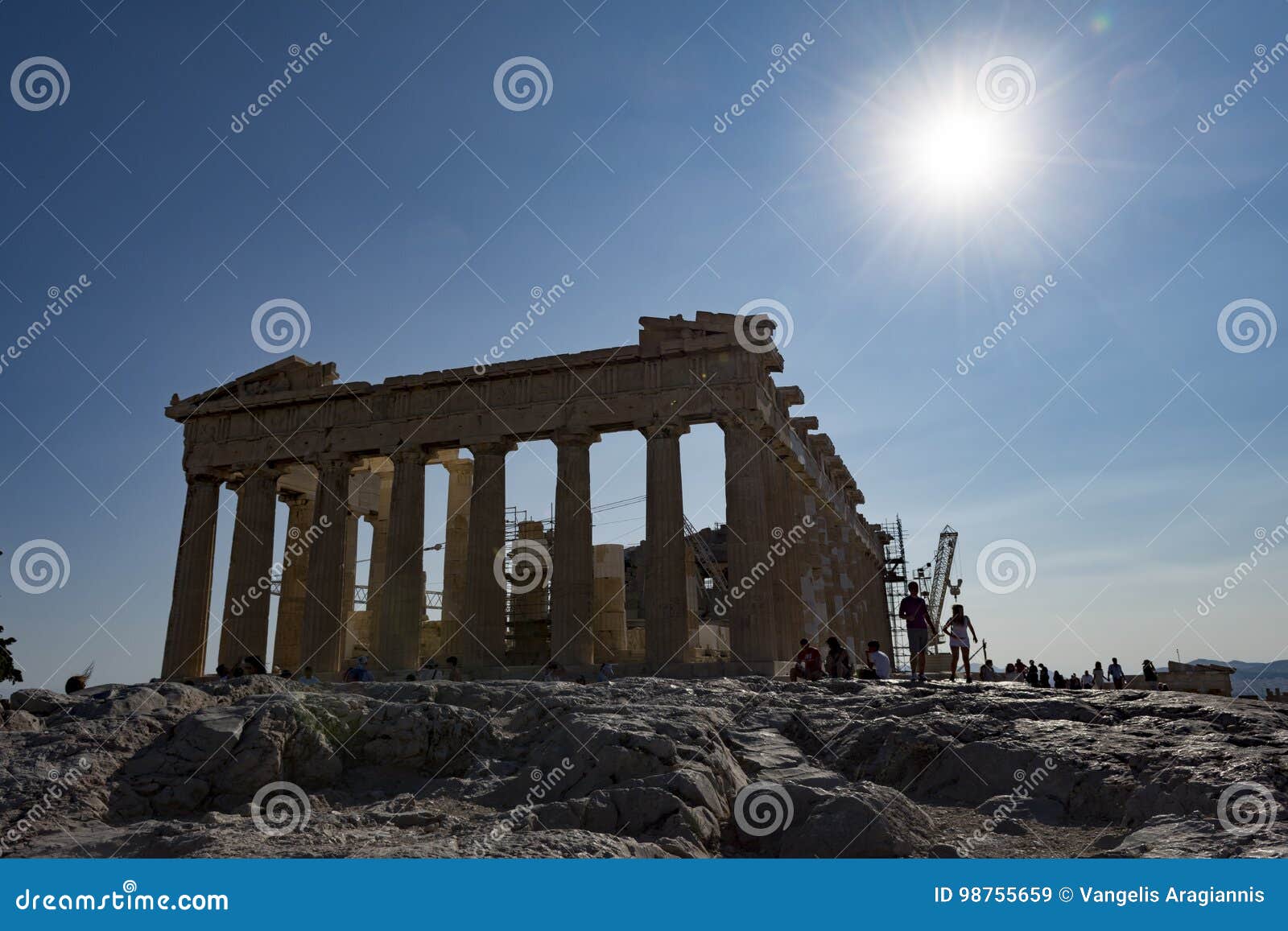 Backside of parthenon editorial stock image. Image of monument - 98755659