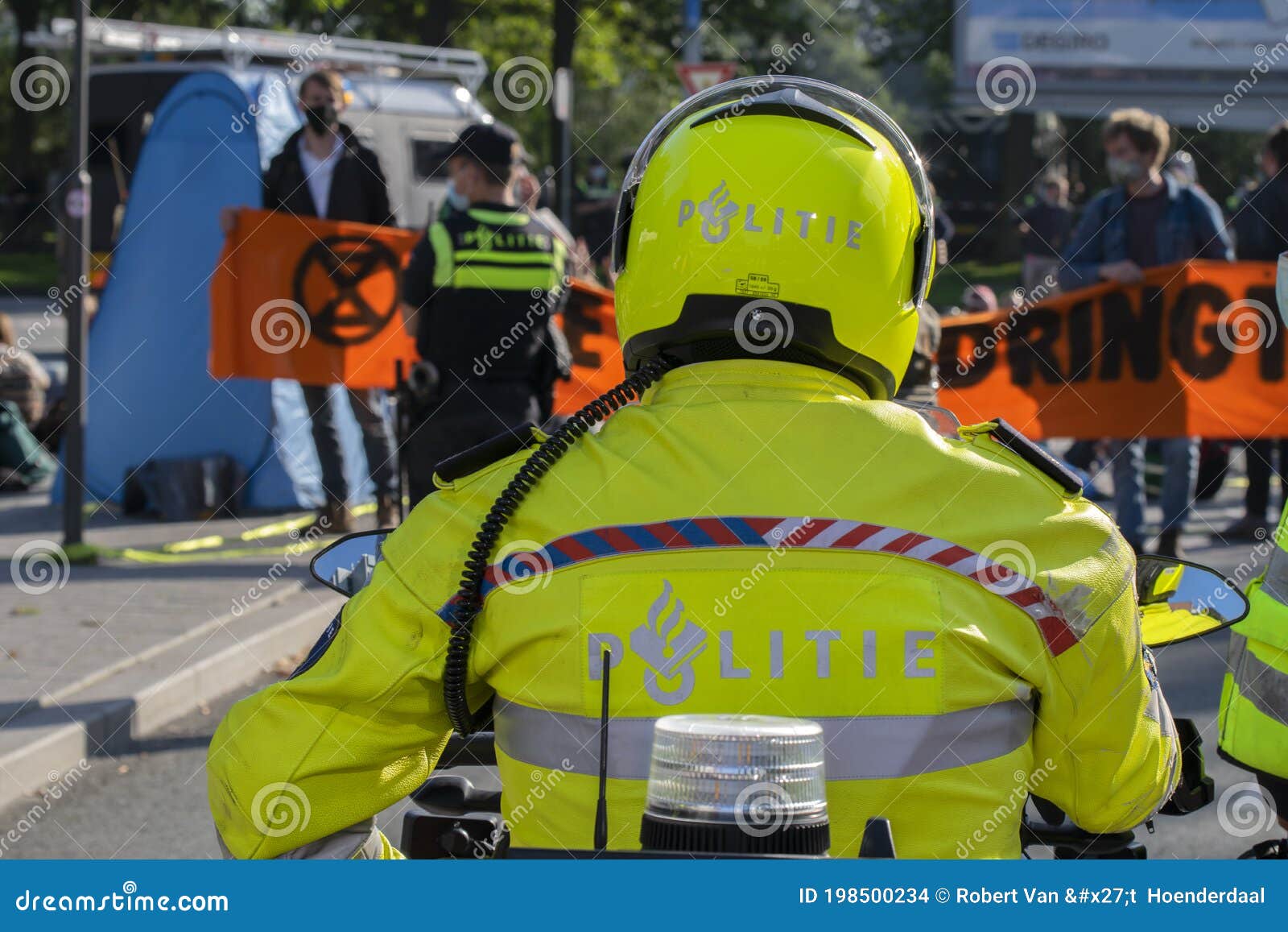 Backside Police Motor Helm at Amsterdam the Netherlands 21-9-2020 ...