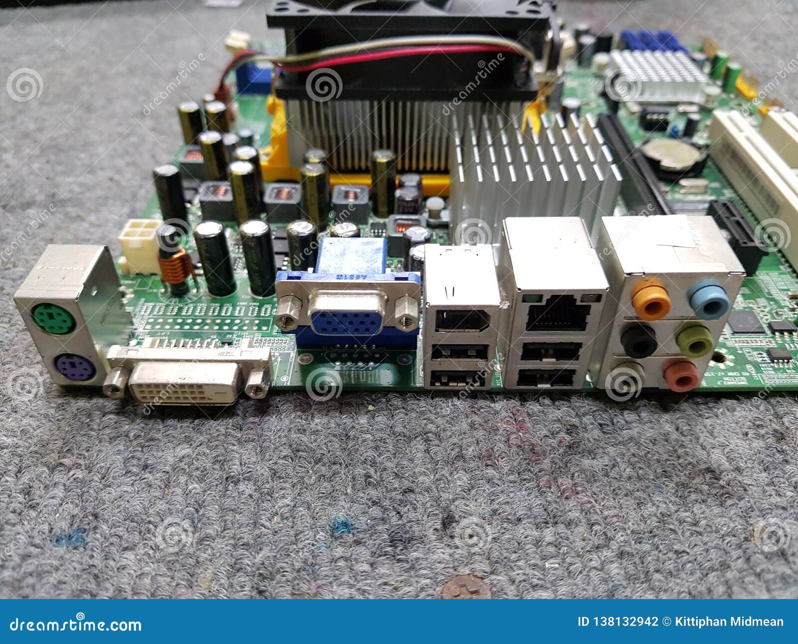 Backside port computer stock photo. Image of connections - 138132942