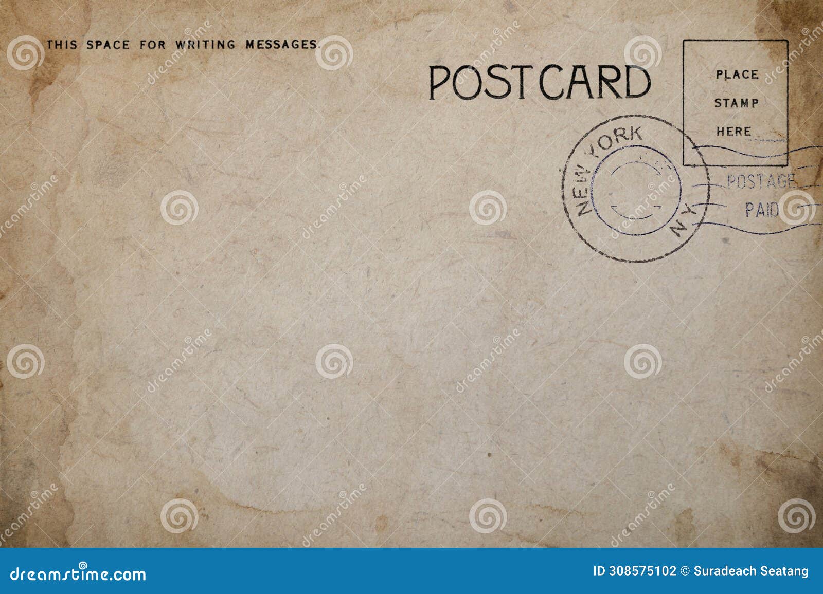 Backside of Postcard with Stain Stock Photo - Image of beige, antique ...