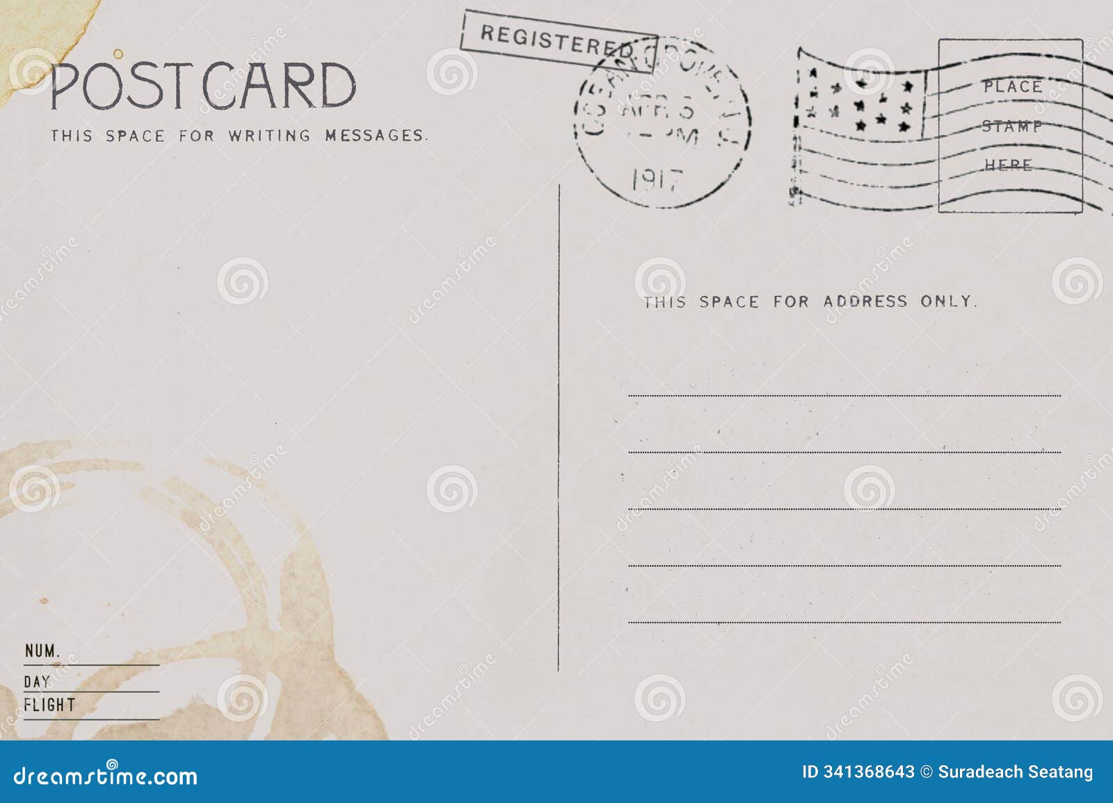 Backside of Postcard with Stain Stock Image - Image of backside, dirty ...