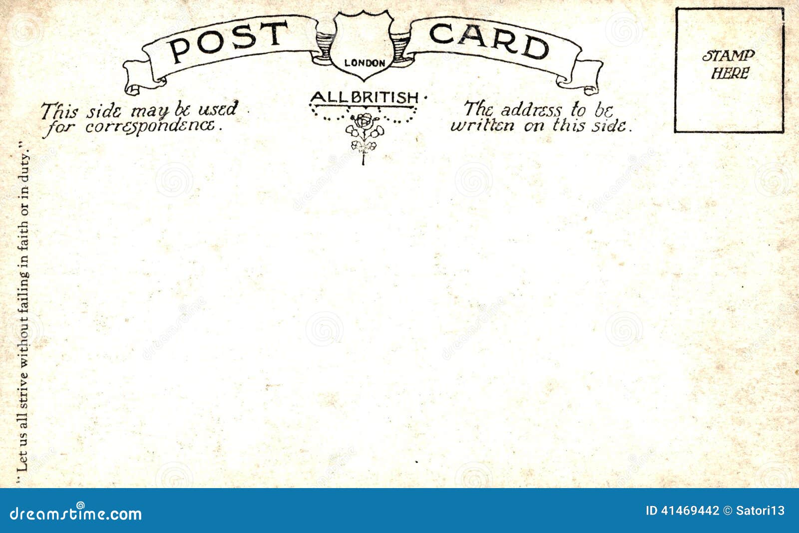 Backside of postcard stock photo. Image of aged, paper - 41469442