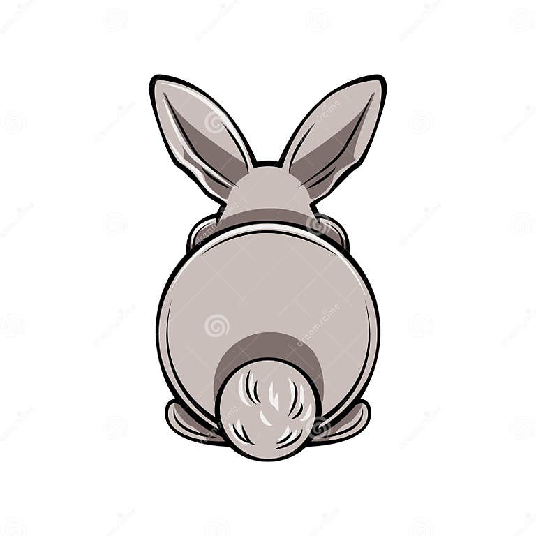 Backside of a Rabbit. Bunny. Easter. Vector Illustration. Stock Vector ...