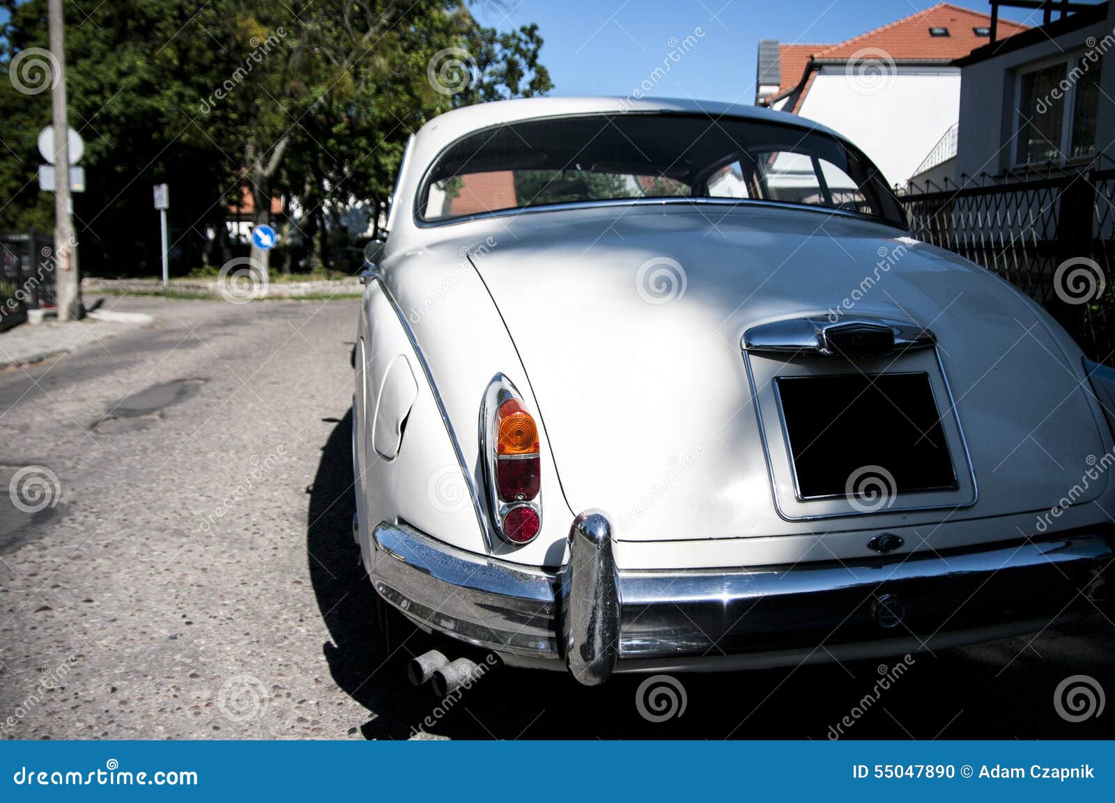 Backside of an retro car stock photo. Image of parked - 55047890