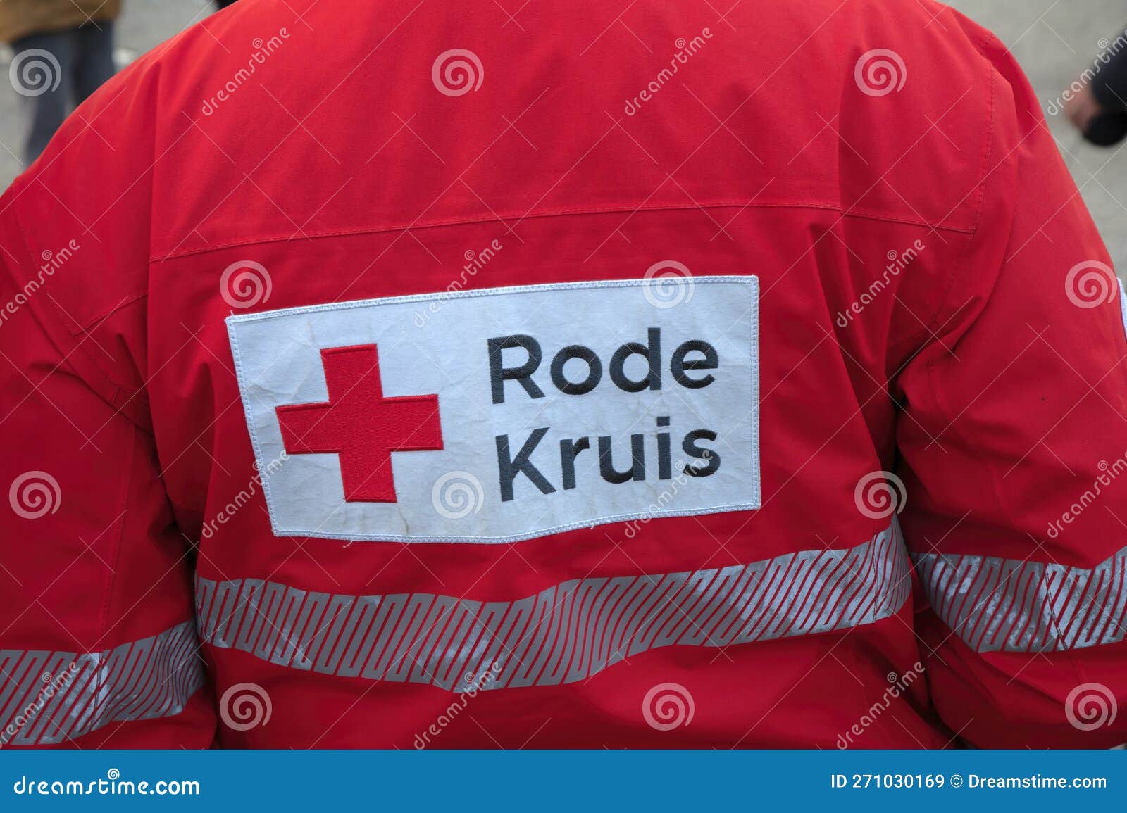 Backside Rode Kruis Jacket at Amsterdam the Netherlands 25-2-2023 ...