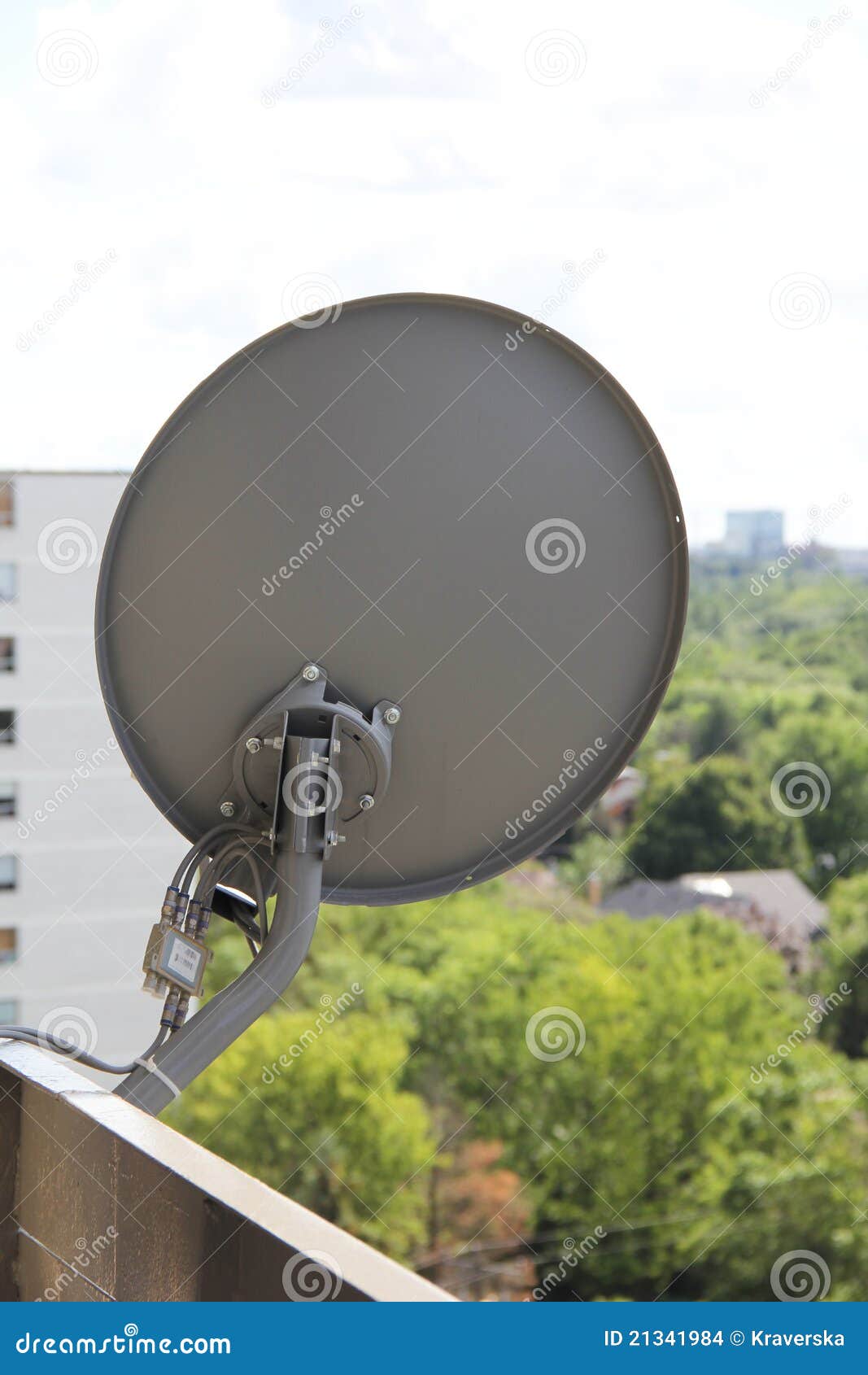 The Backside of Satellite Dish at the High-rise Bu Stock Photo - Image ...
