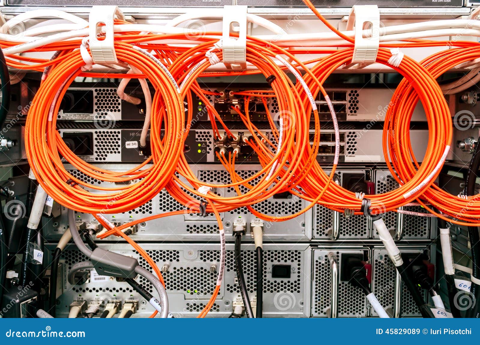 Backside of Server Rack, Cable Stock Image - Image of global ...