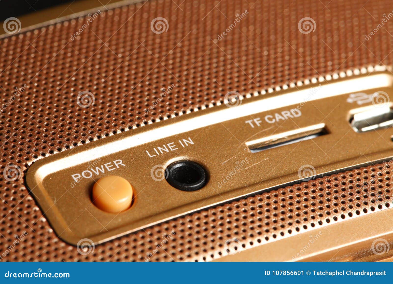 Backside of speaker scene. stock image. Image of button - 107856601