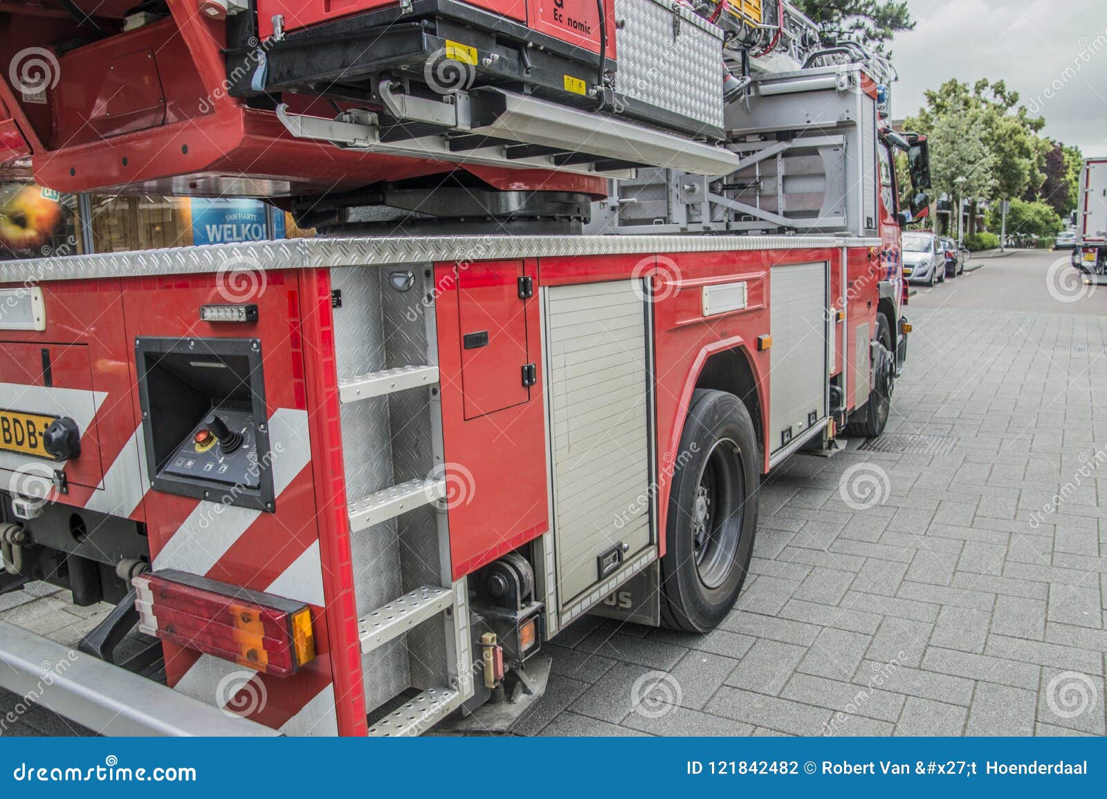 Backside from a Truck of the Fire Department of Amsterdam the ...