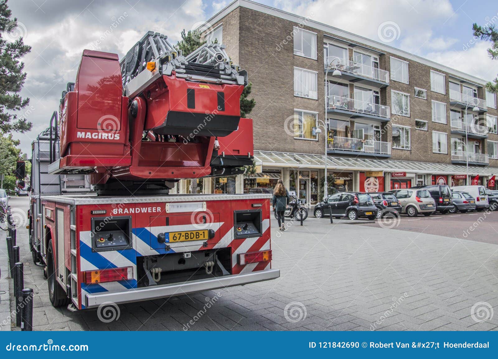 Backside from a Truck of the Fire Department of Amsterdam the ...