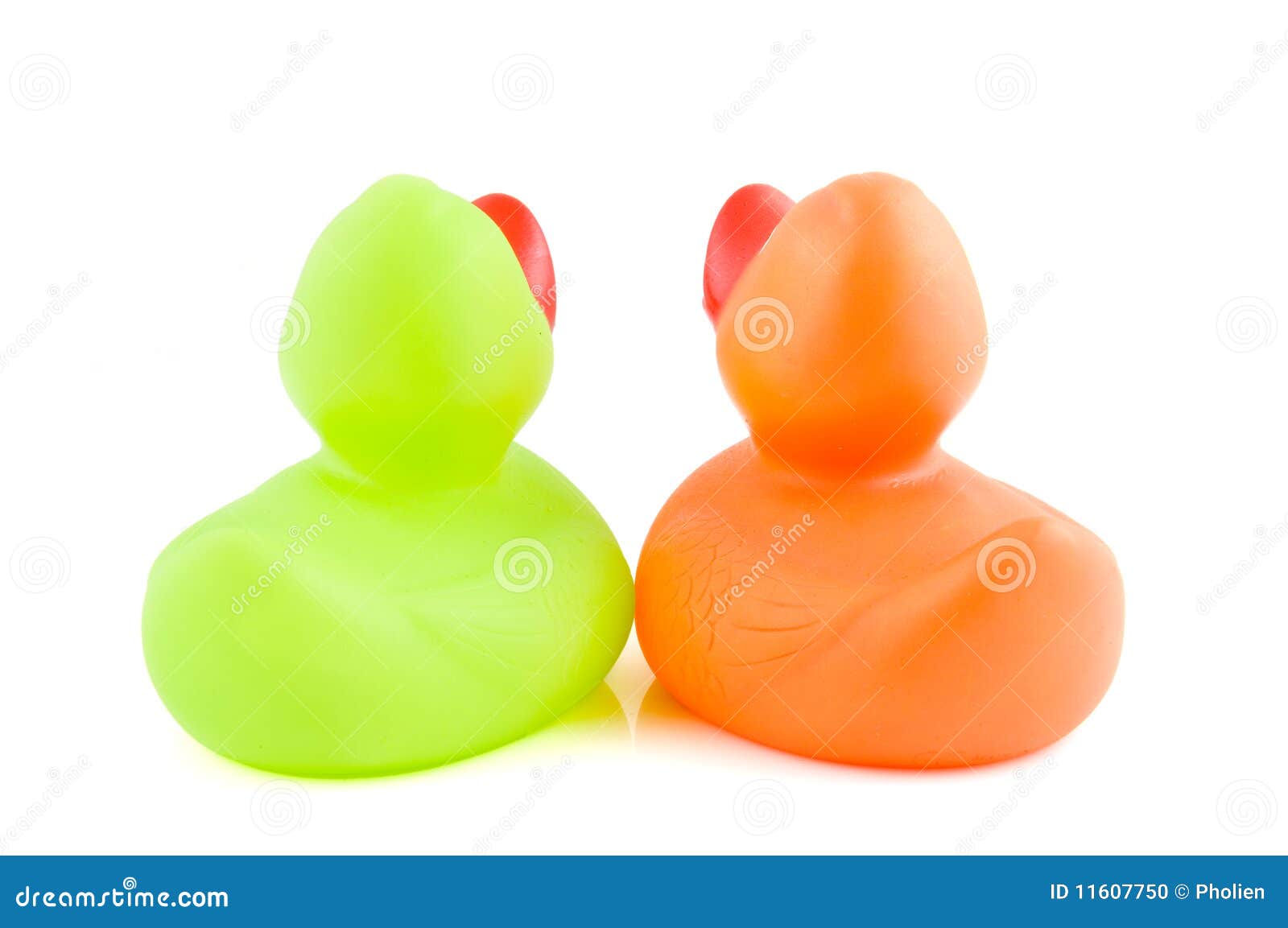 Backside of Two Colorful Rubber Ducks Stock Photo - Image of isolated ...