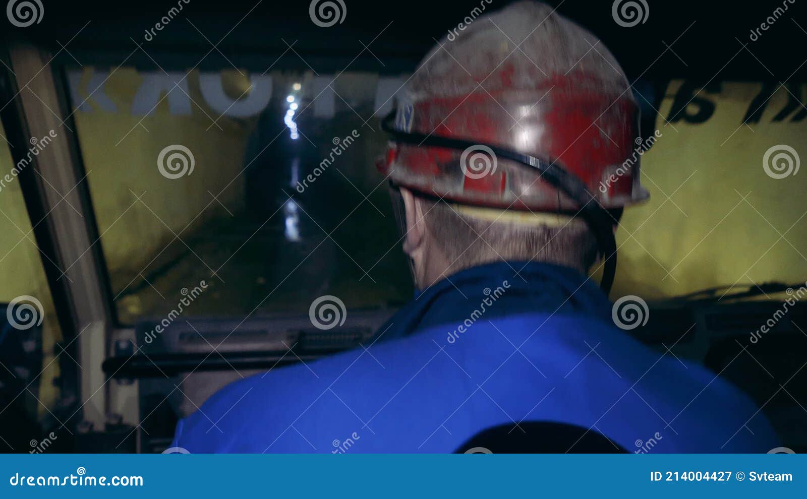 Backside View of a Mine Worker Driving Underground Stock Video - Video ...