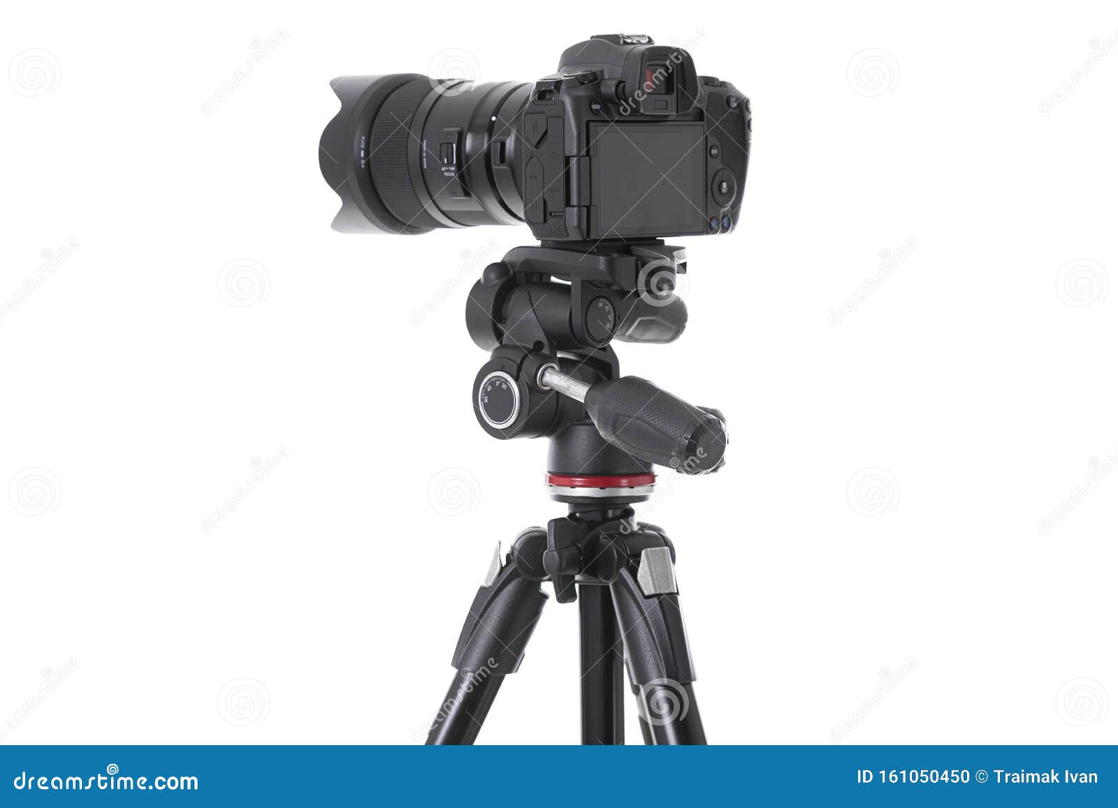 Backside View of Modern Multifunctional Black Camera Isolated Stock ...
