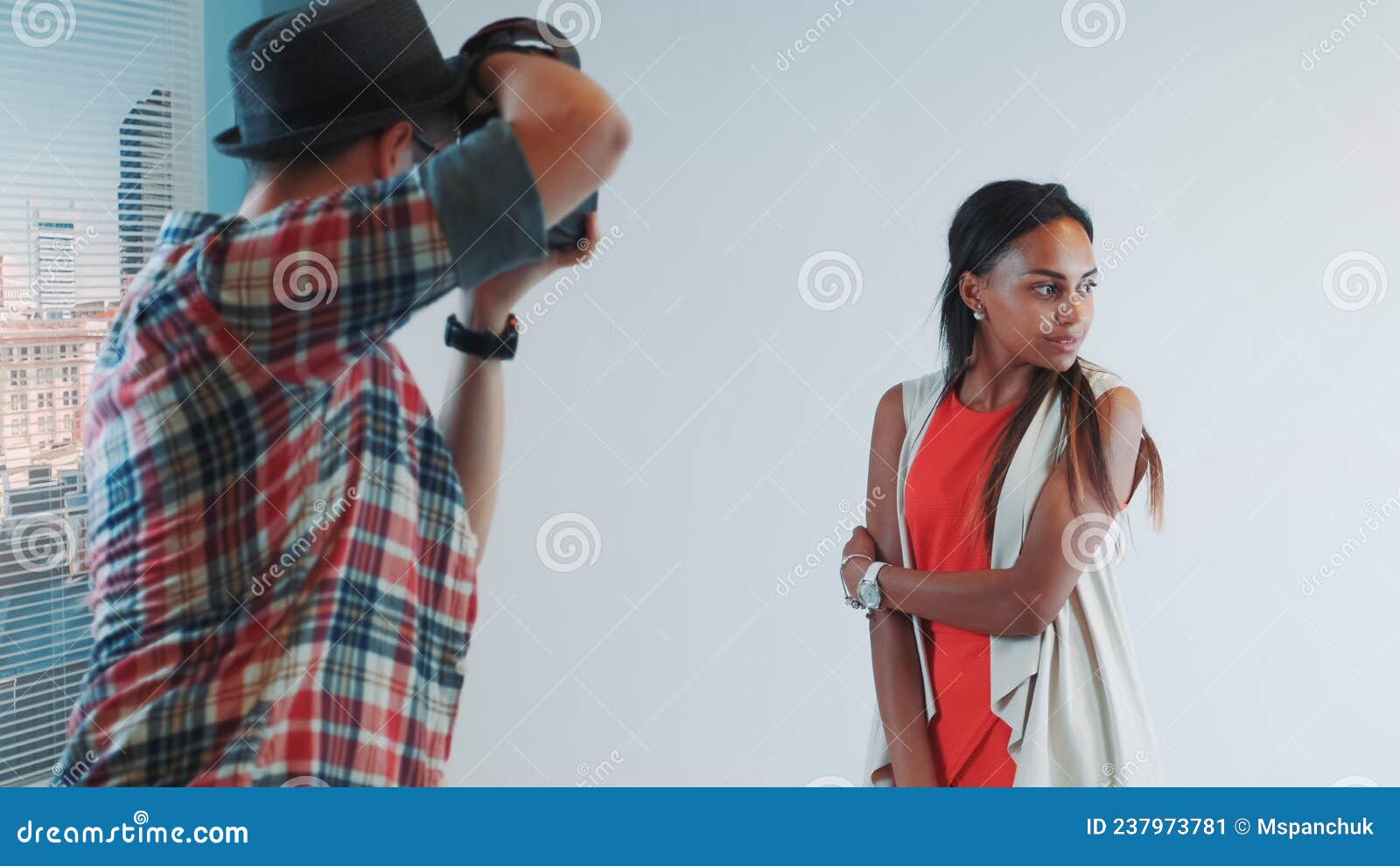 Backside View of Photographer Taking Photo of Beautiful Multiracial ...