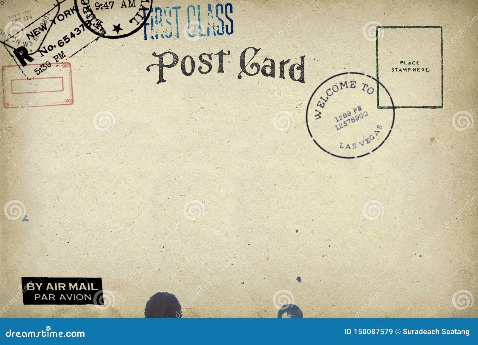 Backside of Vintage Postcard Stock Image - Image of card, communication ...