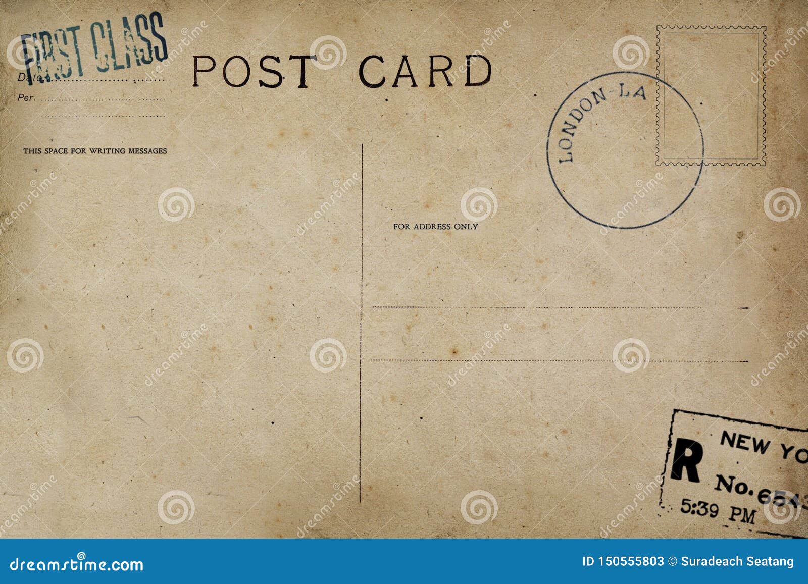 Backside of Vintage Postcard Stock Illustration - Illustration of ...