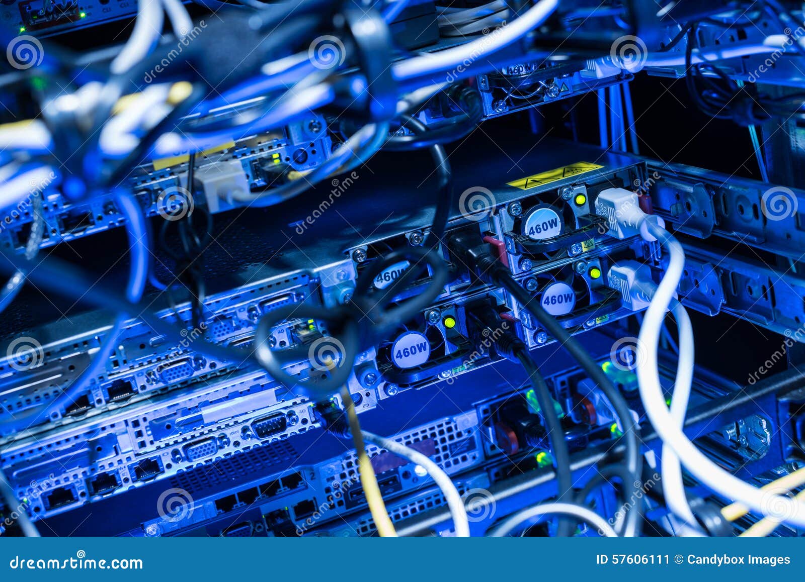 Backside of Web Servers in Datacenter Stock Image - Image of computer ...