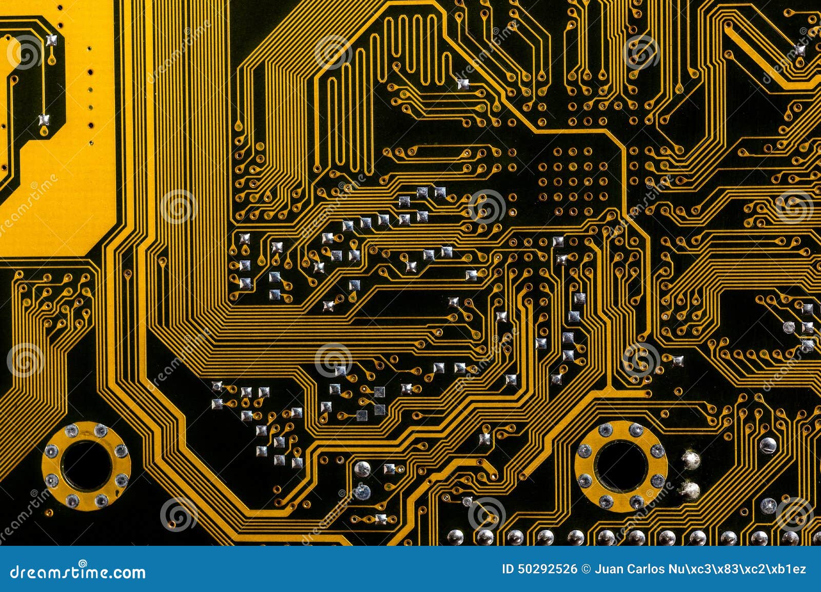 Backside Yellow Motherboard Stock Photo - Image of micro, digital: 50292526