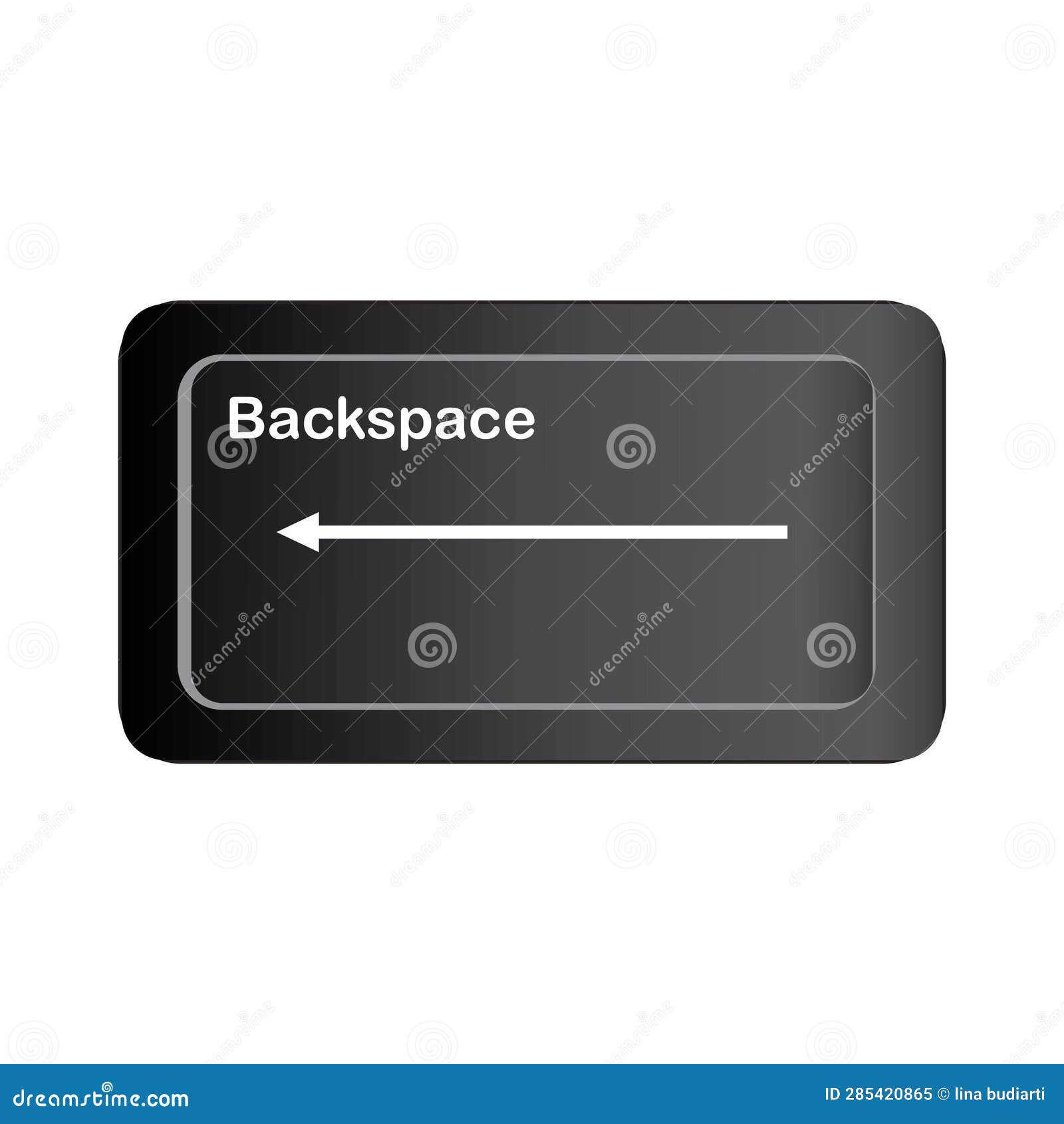 Backspace Button Icon Vector Stock Illustration | CartoonDealer.com ...