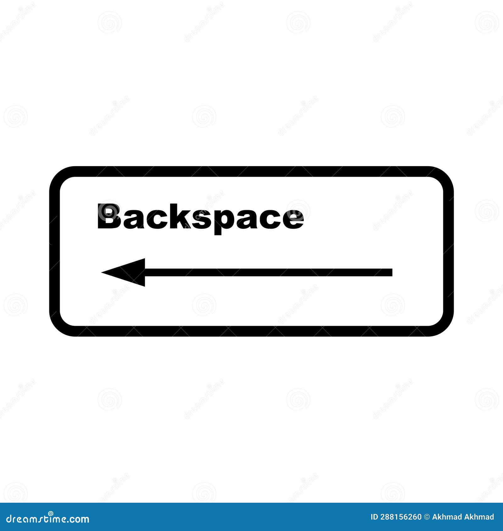 Backspace button icon stock illustration. Illustration of click - 288156260