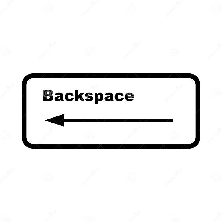 Backspace button icon stock illustration. Illustration of click - 288156260