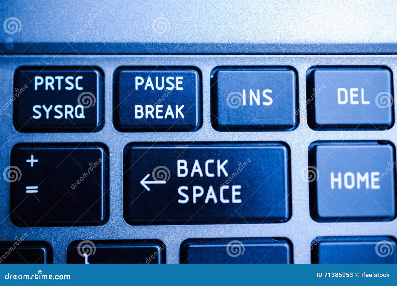 Backspace Button on the Keyboard Closeup Stock Image - Image of letter ...