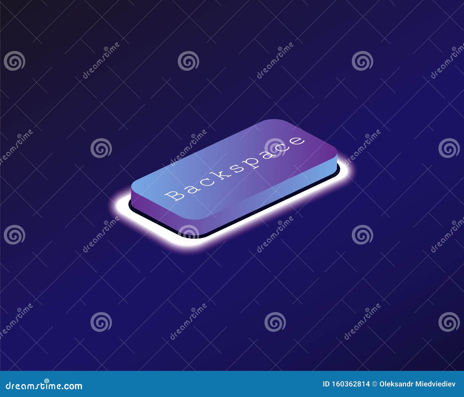 Backspace. Covered with a Neon Backlit Keyboard Button. Software ...